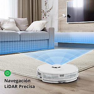 + 360 S8 Robot Vacuum and Mop Cleaner, Customized Smart Mapping, LiDAR Navigation, 2700Pa Strong Suction, Self-Charging Work with Alexa/WiFi/APP, Ideal for Carpet and Pet Hair