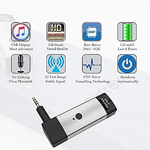 Airfrex Wireless Bluetooth Adapter Receiver with 2.5mm Jack for Audio Technica ATH-M50X and ATH-M40X and ATH-M70X Headphones, Audio Technica Headphone Cable Cord Replacement Connector