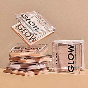 LAMEL Glow Highlighter: Face Make Up & Contour Palette in Deep, Vibrant Colors - Natural Shimmer - Compact Size & Perfect for Travel - Cruelty Free - 3.8gr/0.13 oz 402 (Sun)