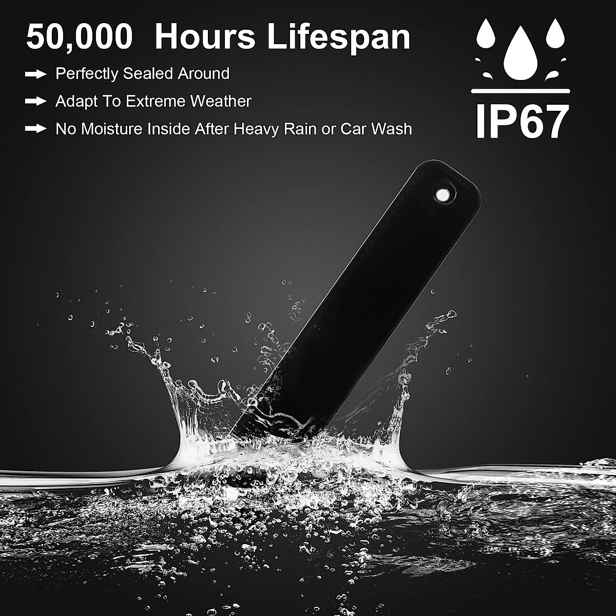 Aexploer LED Side Marker Lights Compatible with F100/150/250/350 1973-1979,for Econoline E100/150/250 1975-1991,for Bronco 1978-1979,Side Markers Lamps Lights Assembly(Smoked Lens)