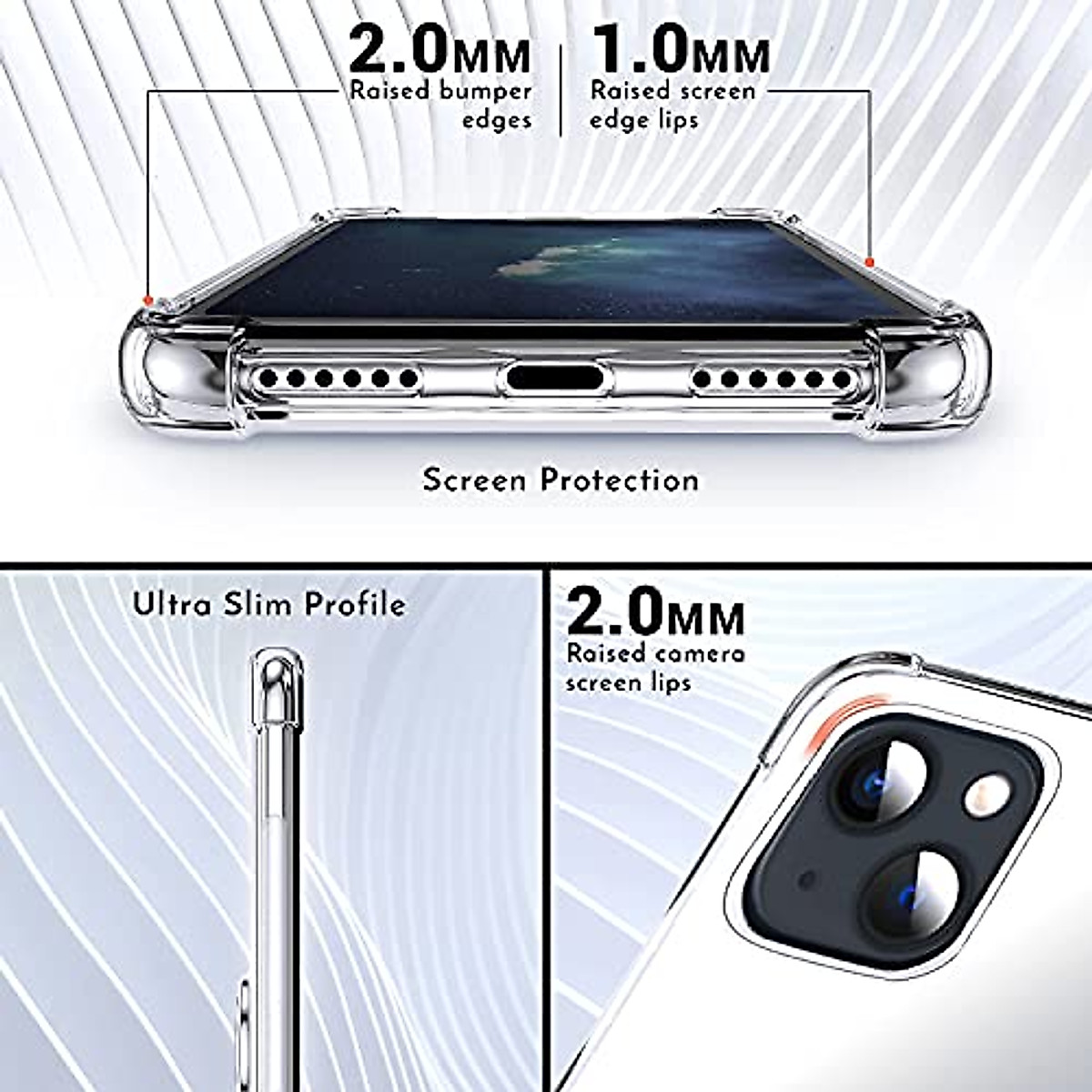 Shields Up Designed for iPhone 13 Case, Minimalist Wallet Case with Card Holder and Ring Kickstand/Stand, [Drop Protection] Slim Protective Cover for Apple iPhone 13 (6.1 inch) - Clear