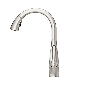 Pfister Jovi Kitchen Faucet with Pull Down Sprayer and Soap Dispenser, Single Handle, High Arc, Spot Defense Stainless Steel Finish, F5297JIGS