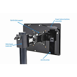 TABcare Security Anti-Theft Acrylic VESA Case for Dell Latitude 12 2-in-1 5285 5290 7200 7210 with Wall Mount Kit (Black, Latitude 12 2-in-1 7200)
