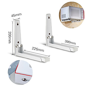 iayokocc Wall Mounted Microwave Bracket, Kitchen Foldable Stainless Steel Shelf Oven Rack Holder(Silver)