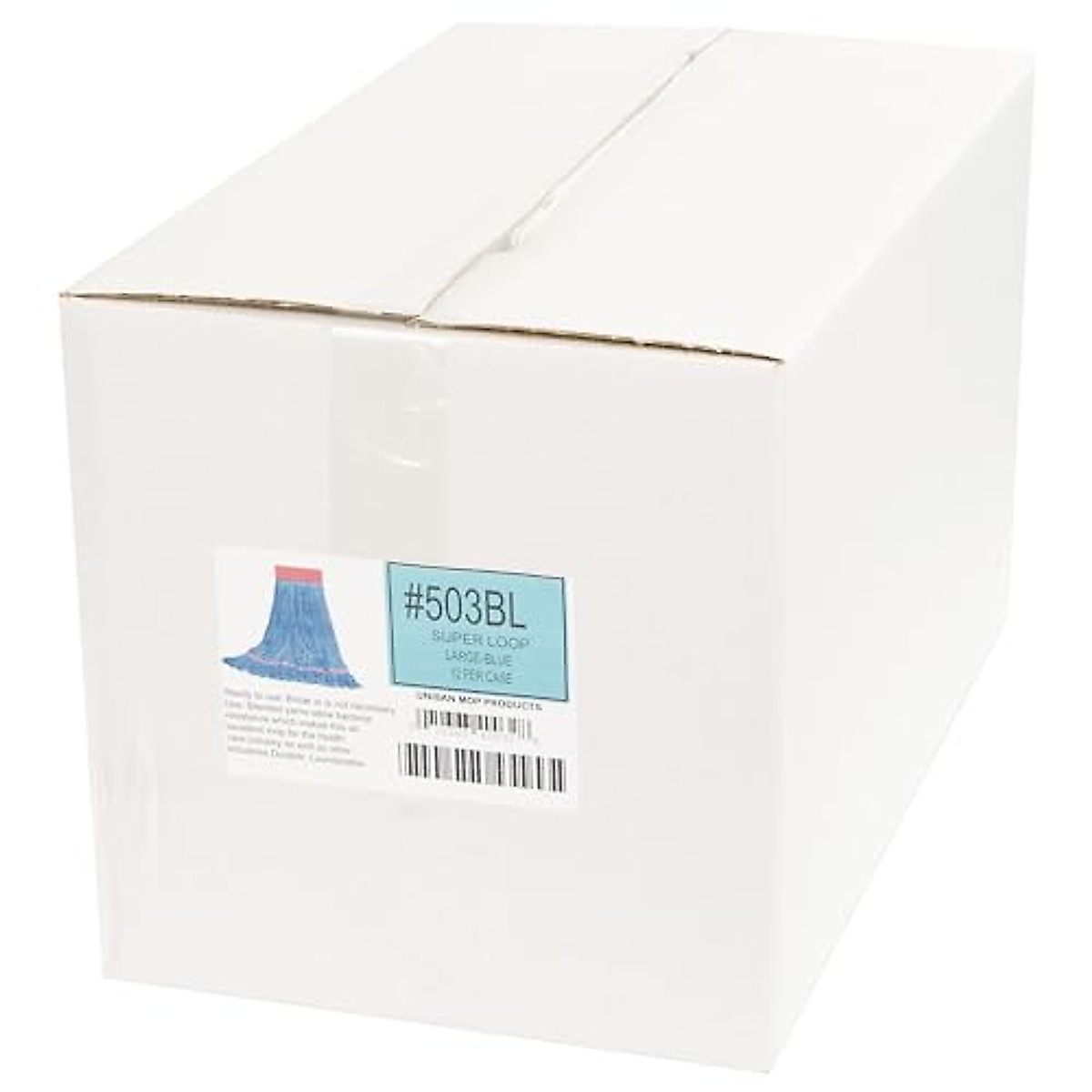 Boardwalk BWK503BLEA 5 in. Super Loop Cotton/Synthetic Fiber Wet Mop Head - Large, Blue