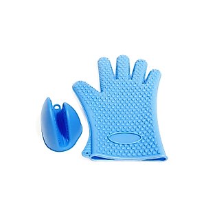 Sailing. Silicone Gloves/Mitts for BBQ Baking Cooking, Heat Resistant Barbecue Oven Cooking Grilling Mitts, Pot Holder (Set of 2, Blue)