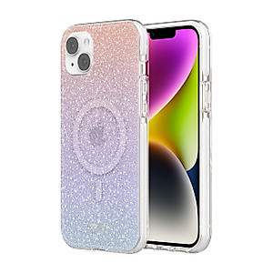 Kate Spade New York Defensive Hardshell Case Compatible with MagSafe for Apple iPhone 14 Plus - Ombre Glitter [KSIPH-240-OGBPP]