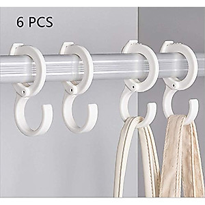 White Hanging Hooks, Multi-Purpose Hanging Hooks Hangers,Table Edge Hook,Hook Clip,Hanging Clips Hook,Windproof Hook, for Home, Office, Workshop, Exhibition(6 PCS, White)
