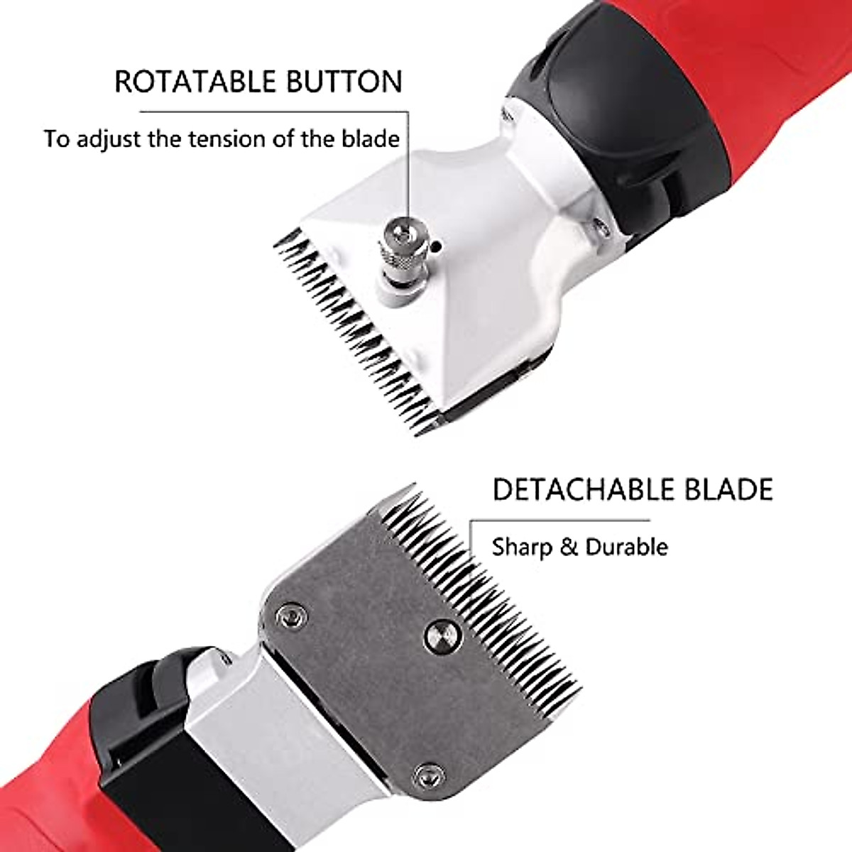 DUCKBOY Horse Clipper 380W Professional Heavy Duty Horse Grooming Kit Electric Animal Grooming Clipper Trimmer Remover for Horses, Equine, Cattle, Pony and Large Thick Coat Animals