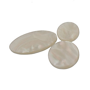 BQLZR 9Pcs Saxophone Key Buttons Slightly Yellow Color Pearl Shell Key Button Inlays for Alto Tenor Sax Saxophone Accessory