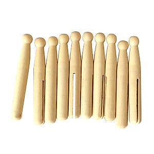 KOMBIUDA 10pcs Wood Mini Dolls Cake Wooden Mini clothespins Picture pegs Colored Wooden clothespins Wooden Sticks for Crafting Old Fashioned Crafts Ornaments Baby Bamboo
