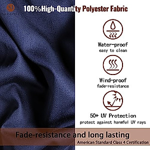 MONDAWE 15ft Double Sided Patio Umbrella with Solar Lights (Base Included) Large Outdoor Table Umbrella Rectangular Market Umbrella with Hand Crank 36 LED 12 Ribs for Outside Backyard Poolside