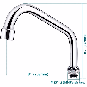 COOLWEST Swivel Spout Replacement Kit for Commercial Kitchen Sink Faucet 8 Inch Short Swing Spouts with 2.2 GPM Aerator Chrome Finish
