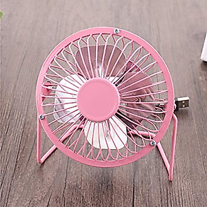 Acamifashion Portable Travel USB Charged Metal Mute Table Cooling Fan Home Office Air Cooler - Black