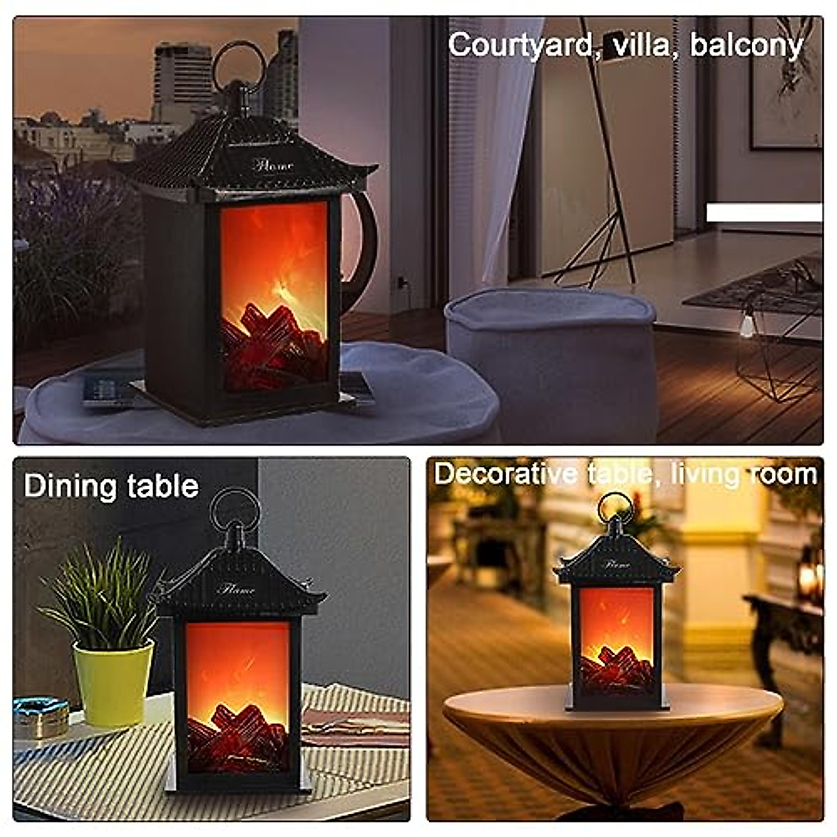 Lanterna Da CamIino Con Fiamme, Fuoco A Batteria Senza Fiamma A LED, Luce Soffusa Luce Di Fuoco Senza Fiamma Realistica Squisita, Per Feste Di Compleanno Al Coperto