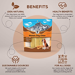 MAKALU DOG CHEW Small, Odor-Free Bully Sticks (15Ibs and Under) Milk Chews for Pups, Healthy Single Ingredient Chew,Treat for Aggressive Chewers, High Protein Best Dental Dog Treats (6 Inch, 1 Pack)