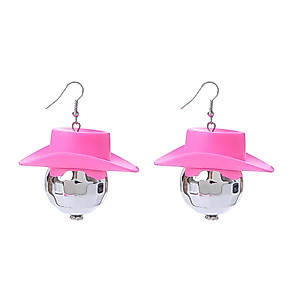 Disco Ball Earrings 24mm 70'S Disco Punk Earrings for Women Jewelry (P)