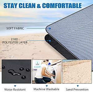 G GOOD GAIN Picnic Outdoor Blankets Waterproof Large - Beach Mat Sand Free Foldable with Carry Strap | Portable Camping Blanket | Park Blanket for Grass Park, Hiking, Travel, Concerts, Indoor (Blue)