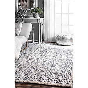 nuLOOM Evita Hand Tufted Wool Area Rug, 4' x 6', Ivory