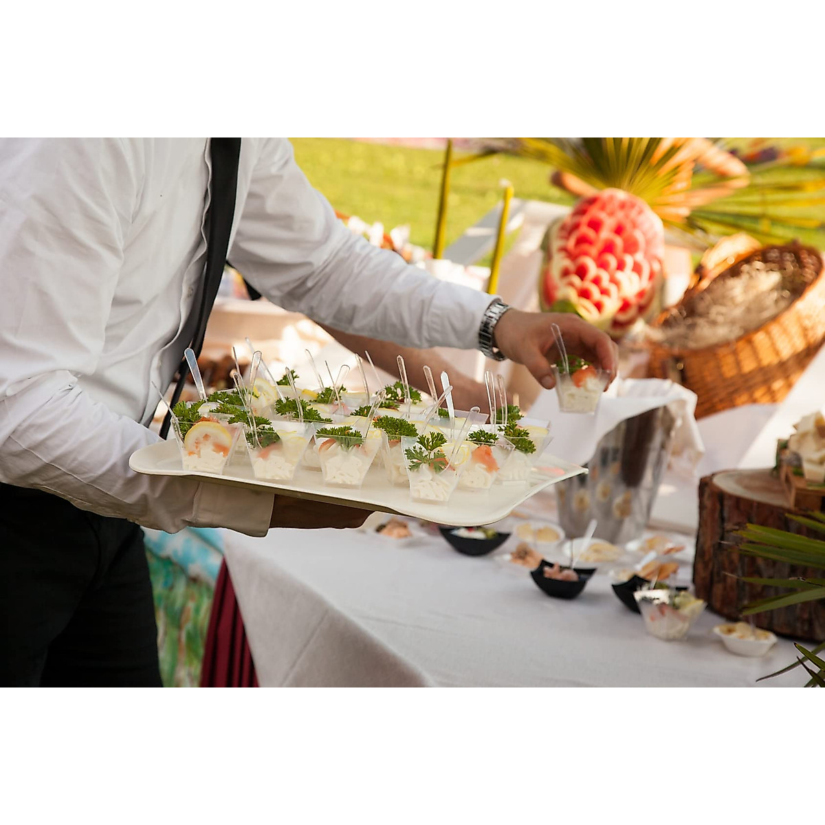 PacknWood ‎ 209MBZENO10 small square cups disposable,square clear plastic dessert cups (2.4" x 2.4" Top, 1.5" x 1.5" Base, 2.24" Height) - Case of 600