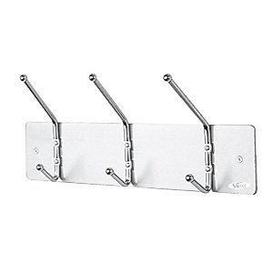 Safco Products 4161 Wall Rack Coat Hook, 3 Hook, Silver