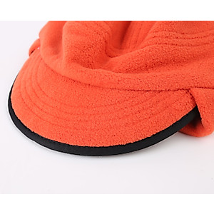 Home Prefer Winter Beanie Warm Skull Cap Outdoor Windproof Fleece Knit Earflap Hat for Men and Women Orange