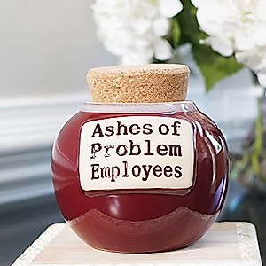 Cottage Creek Ashes of Problem Employees Piggy Bank, Ceramic Candy Jar, Fun Gifts