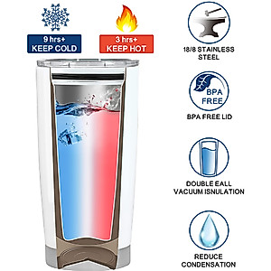 MDPrints Floral Gnome Tumbler, Gnomes Gifts for Women, 20oz Stainless Steel Gnome Coffee Mug, Gift for Coffee Lovers (Gnome Boho)