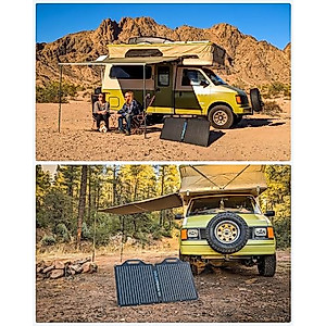 100W Potable ETFE Solar Panels, BigBlue Solarpowa100 Folding Solar Panel(24.6V/4.16A) with Kickstand, Compatible with Jackery/ECOFLOW/Anker/Goal Zero Power Station, Waterproof Camping Solar Charger