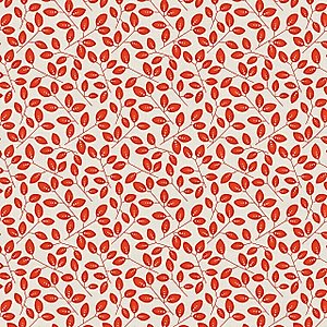 PBS Fabrics Japanese Garden, Quilting Cotton by The Yard, Leaves, Red