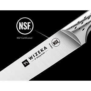 WIZEKA Turkey Carving Knife Set 2-Piece, 8-inch Carving Knife and Fork Set, Ultra-Sharp German Stainless Steel Kitchen Knife for Meat, BBQ, Carving Set with Gift Box for Thanksgiving, Jaguar Series