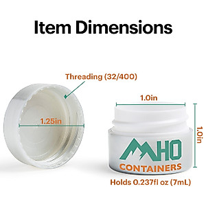 MHO Containers | Pearlized Plastic Cosmetic Jars - Double-Walled Screw-on Refillable 7 gram/0.25oz - Set of 50 (Pearl)