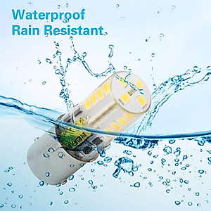 HRYSPN BA15D LED Bulb AC/DC 12V, Double Bayonet Base 5W Daylight White 6000K, 35W Halogen Equivalent, 1076 1130 1176 1142 LED Replacement for Interior RV, Camper (Pack of 2)