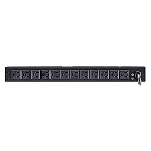 CyberPower PDU15M2F12R Metered PDU, 100-125V/15A (Derated to 12A), 14 Outlets, 1U Rackmount, 15 Foot Power Cord