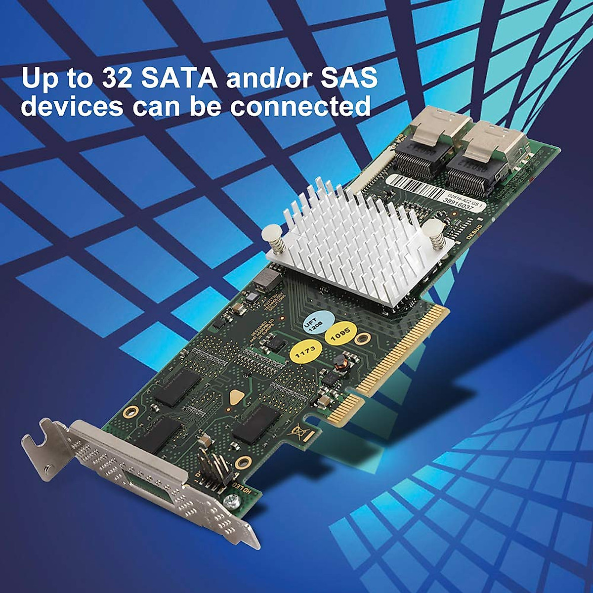 ASHATA SAS Controller 8-Port SATA+SAS Ports SAS2108 SATA/SAS Raid 6Gbs 512M Cache Controller Low Baffle,Support to 32 for SAS SATA Endpoint Devices