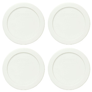 Pyrex 7200-PC White Round Plastic Food Storage Lid - 4 Pack