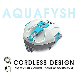 AQUAFYSH Automatic Pool Cleaner for Above & Inground Pool, Cordless Robotic Pool Cleaners, Max. 90 Mins Runtime, Smart Navigation System