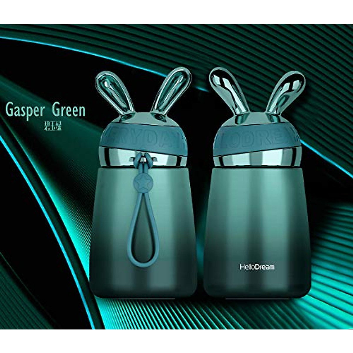 AINAAN Double Stainless Steel Vacuum Girl Thermos Coffee Cup Durable Leakproof BPA Free Travel Office School （Black