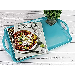 Calypso Basics by Reston Lloyd Melamine Rectangular Serving/Ottoman Tray with Handles