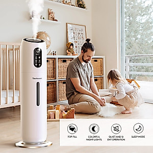 TOUTOUAN Humidifiers for Bedroom Large Room,9L/2.3GAL Large Top Fill Cool Mist Humidifier with Essential Oils Remote Control Whisper-Quiet for Baby Kids Adults Home Yoga Sleep Plant