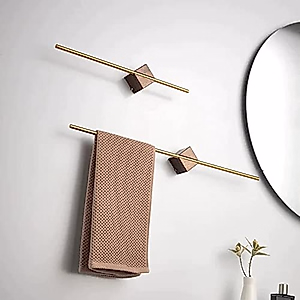 Bath Towel Holder, Adjustable Towel Bar, Stainless Steel Wall Mount Towel Holder, Self Adhesive Bathroom Towel Holder, Bath Towel Bar Towel Hanger for Bathroom (Black 16 Inch)