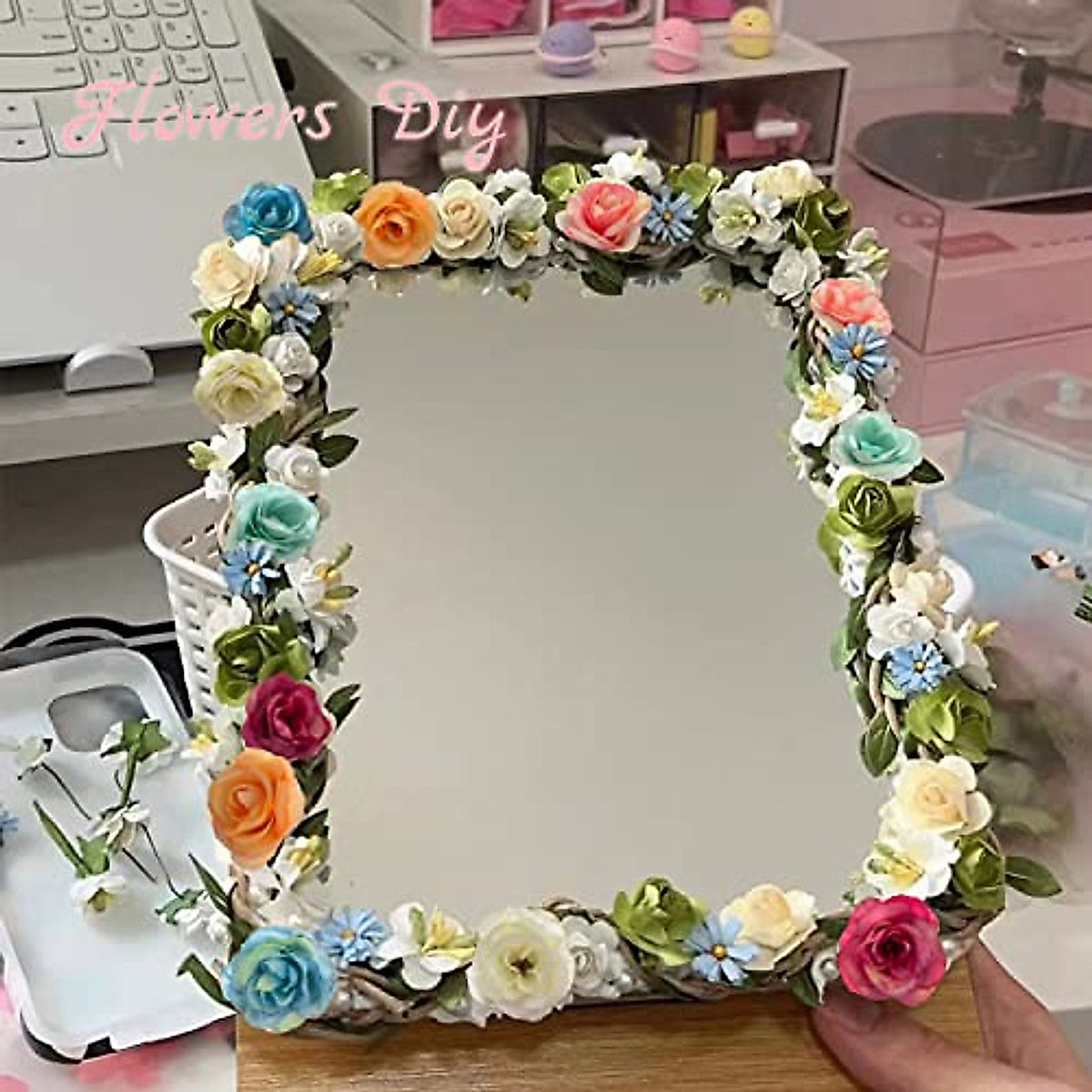 60 pcs Artificial Roses Head Fake Silk Rose Flower Head DIY Fake Roses Heads for Mother's Day Valentine's Day Wedding Centerpieces Flower Wall DIY Crafts Bouquet Home Floral Decoration - White