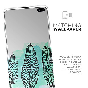 DesignSkinz Pen & Watercolor Feathers Protective Vinyl Decal Wrap Skin Cover Compatible with The Samsung Galaxy S20 (Screen Trim & Back Glass Skin)
