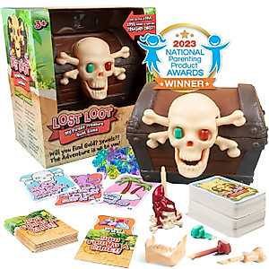 Halloween Pirate Treasure Hunt Game – SCS Direct Lost Loot DIY for Kids & Family House Parties – Find 5 Skeleton Keys to Unlock Chest – 150 Spooky Clue Cards for Indoor/Outdoor Play – 2024 New Edition