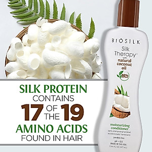BioSilk Silk Therapy with Natural Coconut Oil Moisturizing Conditioner, Nourishing & Helps Eliminate Frizz, Sulfate, Paraben & Cruelty-Free, 5.64 Oz