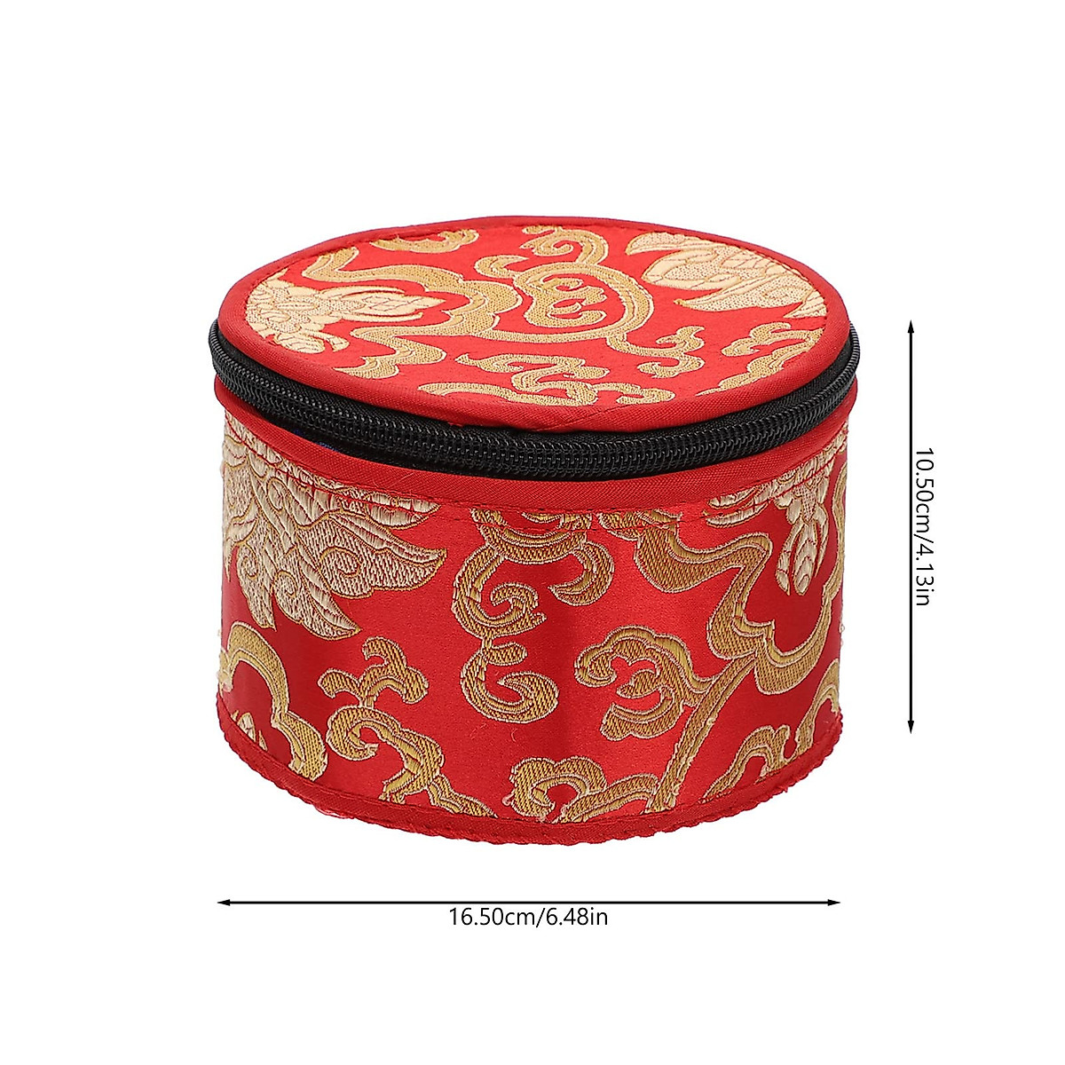 Brocade Cushion Carry Bag Singing Bowl Case Storage Bag: Singing Bowl Carry Case Bag Zippered Tibetan Sound Bowl Cover Container for Buddhist Meditation Bowl 16CM Cushion Meditation Bowl