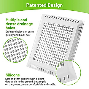Aluvor Drain Hair Catcher,Shower Drain Cover Hair Catcher Shower Drain Strainer for Bathroom Floor,Durable Square Shower Hair Drain Catcher to Keep Away from Clogged Drain-No Rust!