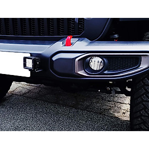 iJDMTOY Universal Fit License Plate Frame Mount 3-Inch LED Pod Fog Driving Light Kit, Include (2) 2x2 24W LED Cubic, Mounting Brackets & Relay Wiring Kit