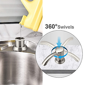 Soap Dispenser for Kitchen Sink Counter Dispenser 17 OZ Bottle Built in Refill from The Top (Brushed Nickel)