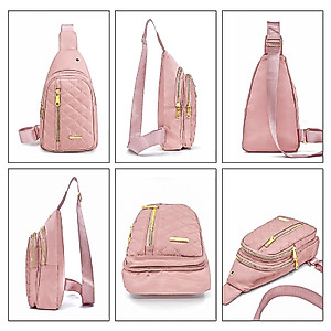 Aisijimo Small Sling Bag For Women Men Casual Crossbody Sling Backpack (Pink)